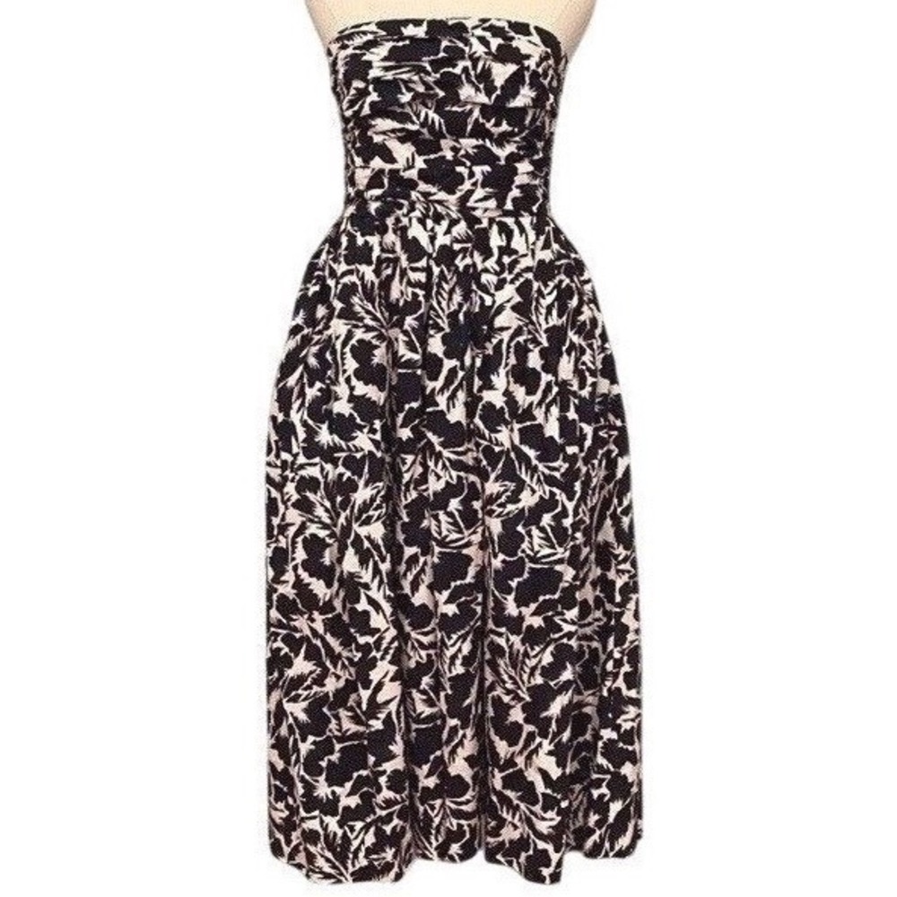 A.L.C. | Dresses | Alc Midi Dress Strapless Floral Tate Navy Blue White ...